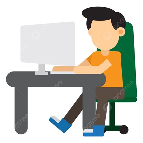 Using The Computer Cartoon