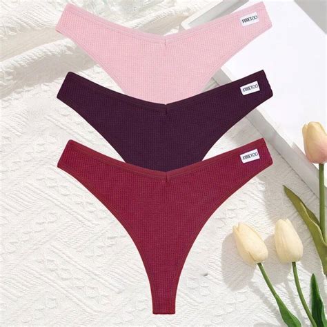 FINETOO Culotte en coton à carreaux gaufré pour femme sous vêtement