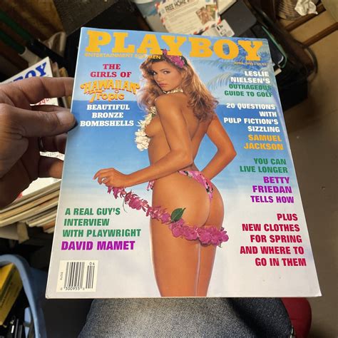 VINTAGE PLAYBOY MAGAZINE APRIL 1995 LESLIE NIELSEN GIRLS OF HAWAIIAN