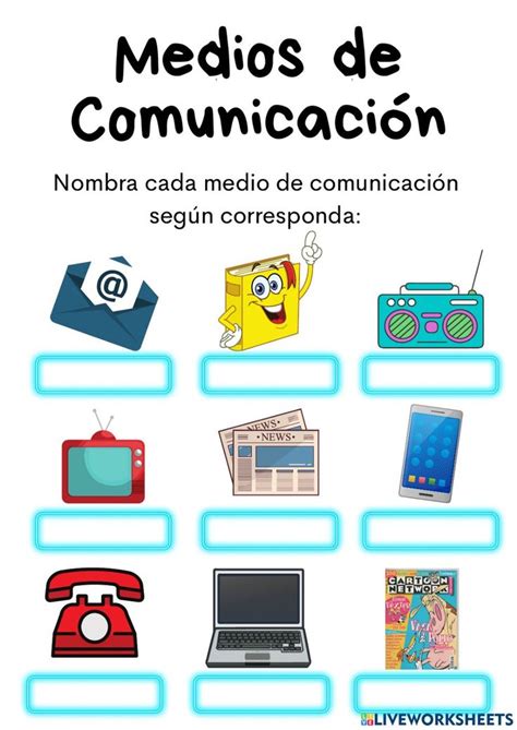 Medios de Comunicación online worksheet for 2 Dibujos de comunicacion