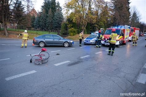 Wypadek w Jedliczu potrącenie rowerzystki Zdjęcie 1