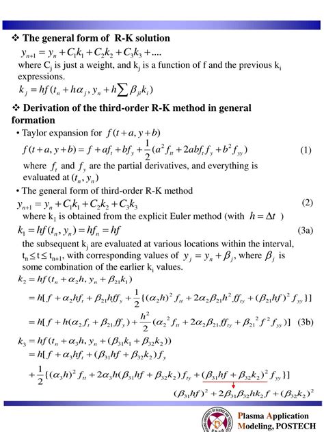 ppt derivation of the third order runge kutta method in general formation powerpoint