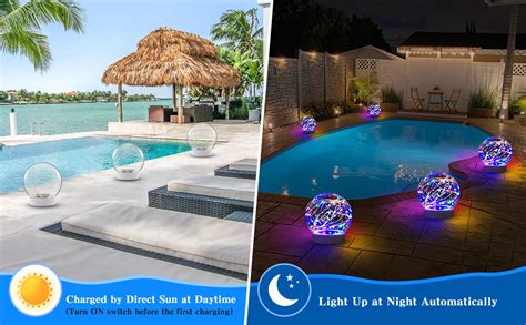 LENONE Luces Solares Flotantes Para Piscina Luces Solares De Colores