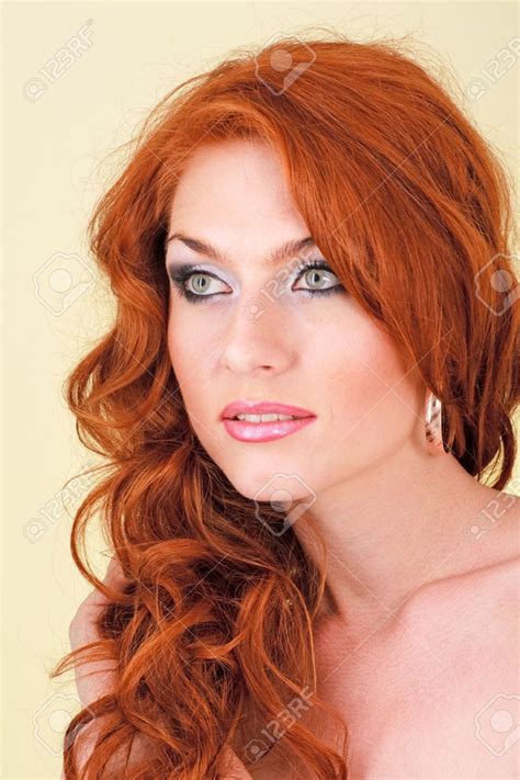 Beautiful Red Haired Woman On A Yellow Background Hair Color Orange Red Haired Beauty Auburn