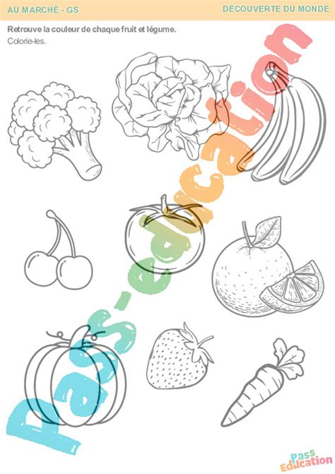 Fruits et légumes Découverte du monde GS Maternelle PDF à imprimer
