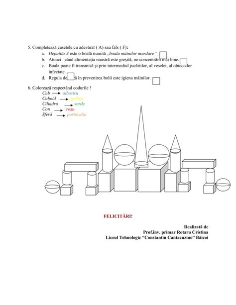 AcademiaABC Fișă de lucru MEM Corpuri geometrice Clasa a II a