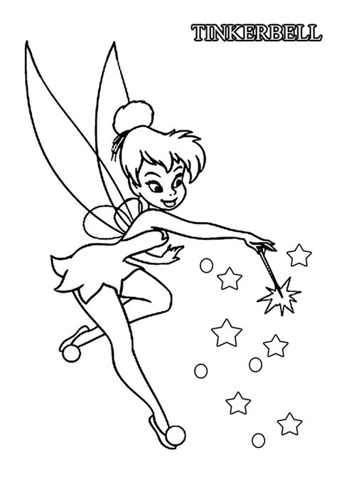 Tinkerbell Simple Para Colorear Imprimir E Dibujar ColoringOnly