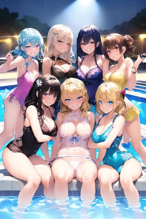 まらおお嬢様学園 AIイラスト on Twitter 暑すぎてナイトプール行きたい https t co AAt7QRGhDL