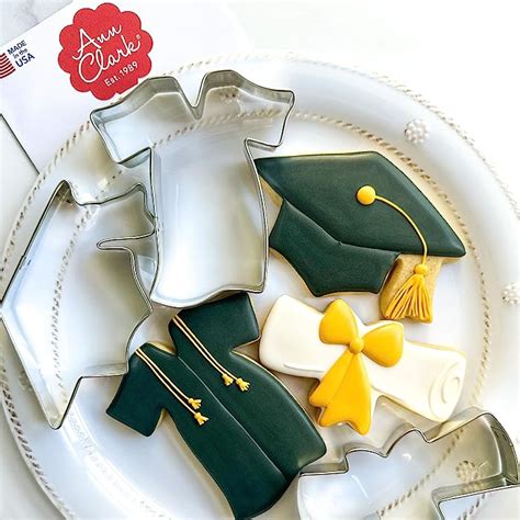 Clark Anns Graduation Cookie Cutter Set Diploma Cap Gown USA