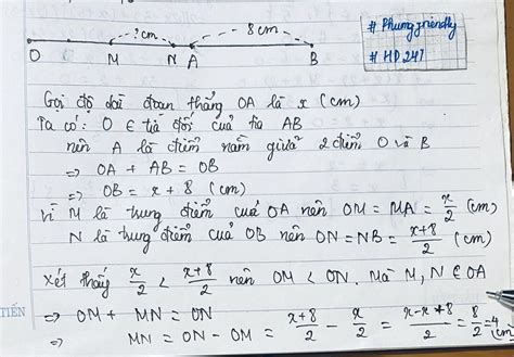 cho đoạn thẳng ab dài 8cm điểm o thuộc tia đối của tia ab gọi m n thứ