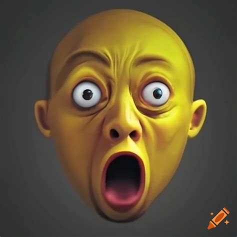 Shocked Yellow Face Emoticon On Craiyon
