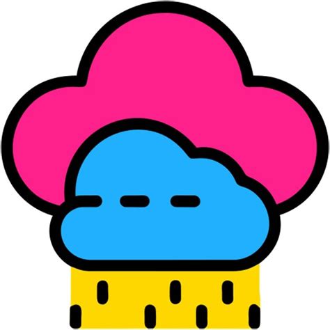 Un Icono De Nube Con Un Contorno De Color Vector Premium