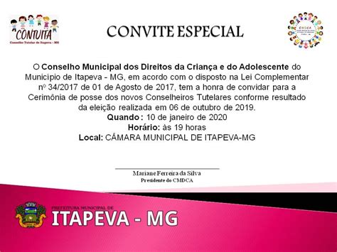 CONVITE POSSE DOS NOVOS CONSELHEIROS TUTELARES 10 01 2020