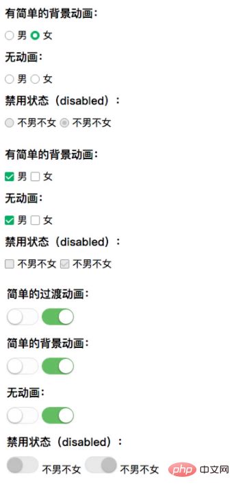 如何利用用css3美化单选框 radio 、多选框 checkbox 和 switch开关按钮 css教程 php中文网
