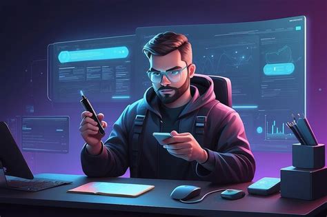 Premium Ai Image Software Tester Concept Illustration