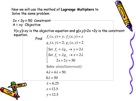 Lagrange Multipliers By Dr Julia Arnold Professor Of Mathematics Ppt