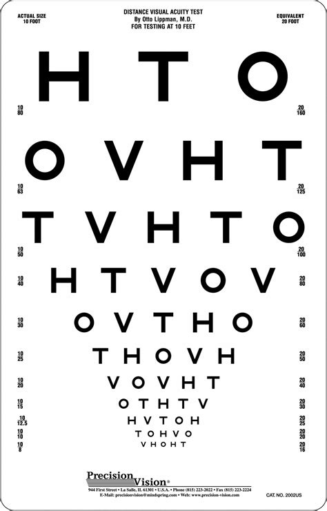 10 Foot Snellen Chart Printable Eye Chart Printable