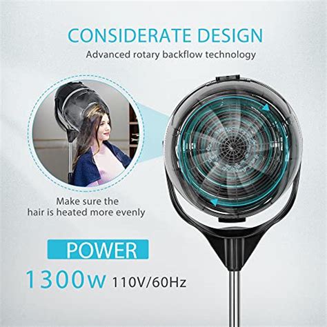 Vivohome W Professional Height Adjustable Stand Up Bonnet Hair
