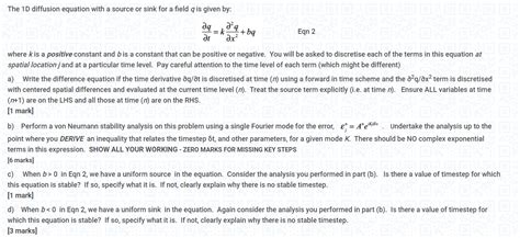 solved the 1d diffusion equation with a source or sink for a