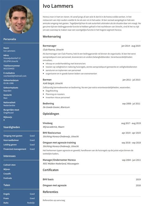 Modern Cv Maken Met Onze Templates En Voorbeelden CVmaker Nl