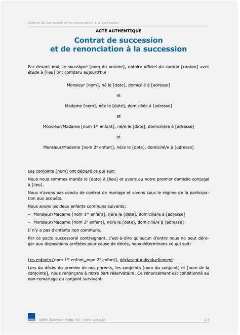 Modele De Lettre De Renonciation De Succession