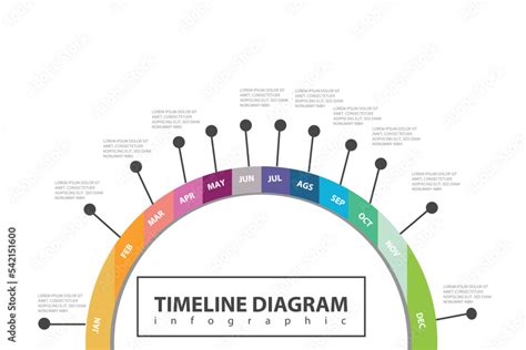 Infographic Templates For Business 12 Months Modern Timeline Diagram