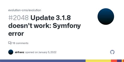 Update Doesn T Work Symfony Error Issue Evolution Cms