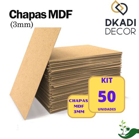Placa Chapa Mdf Cru 20x28 A4 3mm Quadros Artesanato 50 Un