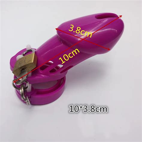 Qc3b 10cm Purple Plastic Cage Urethral Chastity Device For Male Keyholder Chastity Dildo Cage