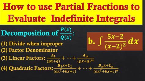 how to use partial fractions to evaluate integrals part b youtube