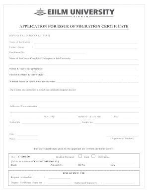 Fillable Online How To Write Application For Migration Certificate