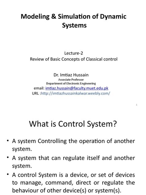 lecture 2 review of classical control pdf control theory control system