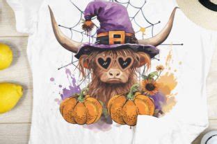 Baby Highland Cow Png Funny Cow Witch Graphic By Deenaenon Creative