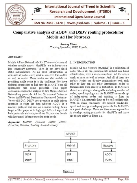 comparative analysis of aodv and dsdv routing protocols for mobile ad hoc networks pdf