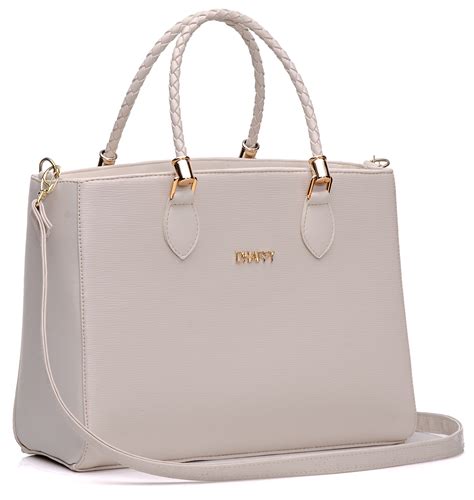 Bolsa Feminina Branca Grande Alça de Mão e Transversal Dhaffy DHAFFY