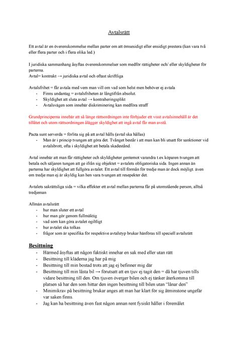 Avtalsrätten Föreläsning av Avtalsrätt Avtalsrätt Ett avtal är en