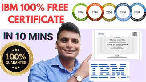 ibm 100 free certification courses python data science sql big data ibm badge and certificate