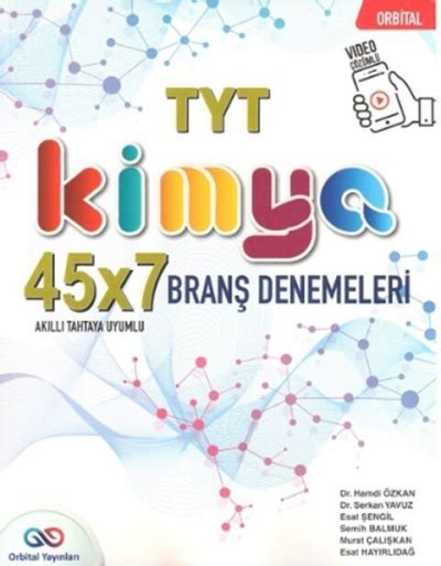 TYT Kimya 45 x 7 Branş Denemeleri ORBİTAL YAYINLARI Fotokopi İnci
