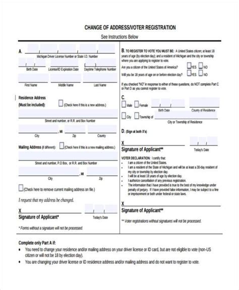FREE 7 Voter Registration Forms In PDF MS Word