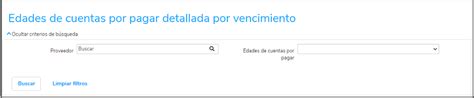 Informe Edades De Cuentas Por Pagar Detallada Por Vencimiento Portal
