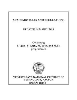 Fillable Online ACADEMIC RULES AND REGULATIONS Governing B Fax