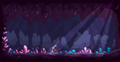 Pixel Art Cave Wall