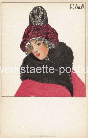 Litho WW 595 Mela Koehler Wiener Werkstätte Postkarten