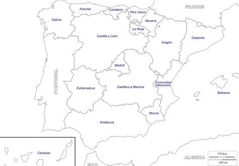 Mapa de España para colorear Mapa de España