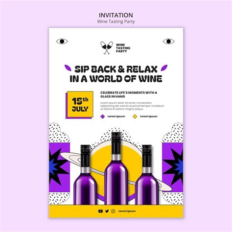 Mod Le D Invitation Une D Gustation De Vin Psd Gratuite