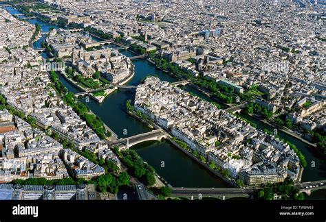 Panorama aerial of Paris Île de la Cité with the Notre Dame France
