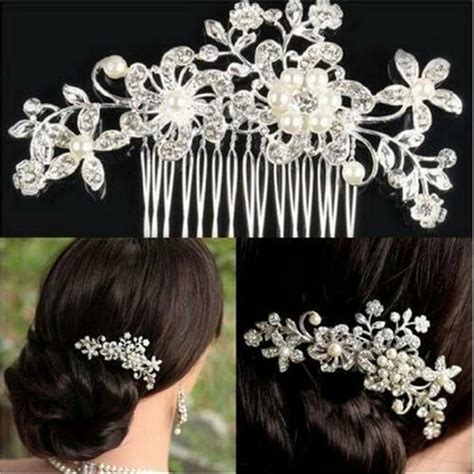 Mode Perle Kristall Hochzeit Haarschmuck Charme Blumen Braut Haar K Mme