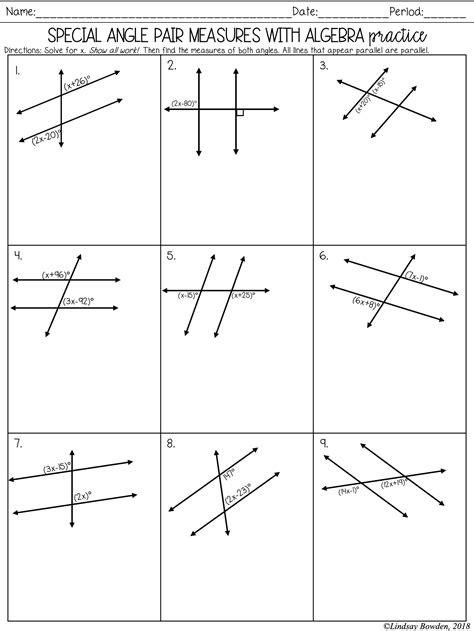 Parallel Lines Cut By A Transversal Identifying Angle Pairs