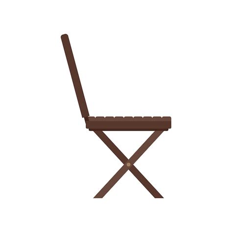 Icono de silla de madera portátil ilustración plana del icono de vector