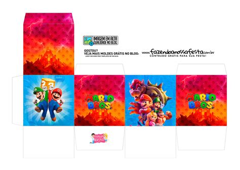Caixa Cubo Mario Bros Filme Fazendo A Nossa Festa